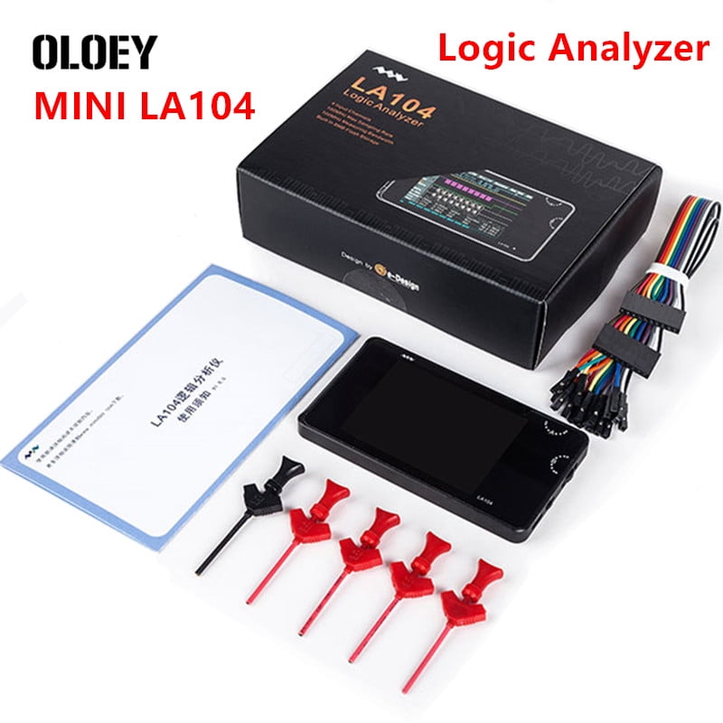 Mini DSO LA104 Digital Logic Analyzer 2.8" Screen 4 Channels Oscilloscope SPI IIC UART ...