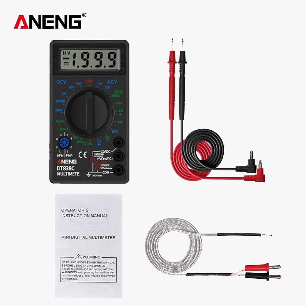 Mini DT838C Digital Multimeter Tester HTF Voltmeter Buzzer Current ...