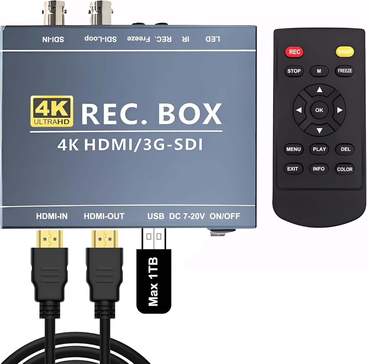 Mini DVR SDI TVI HDMI Recorder with SDI-Loop, SDI to HDMI Converter, 4K ...