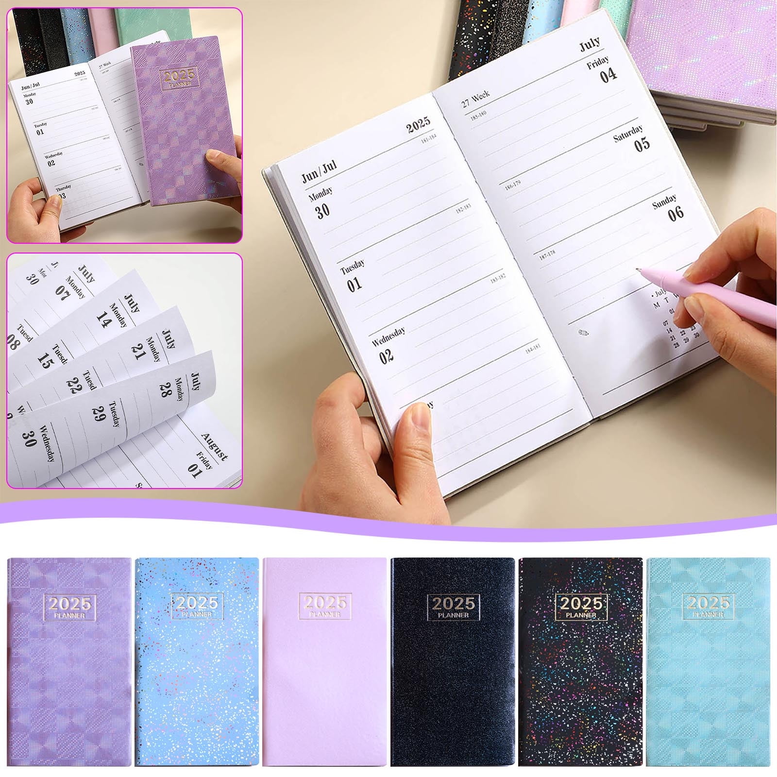 Mini Daily Planner Organizer, Spiral Bound Notebook, 6x9 Inches, Cross ...