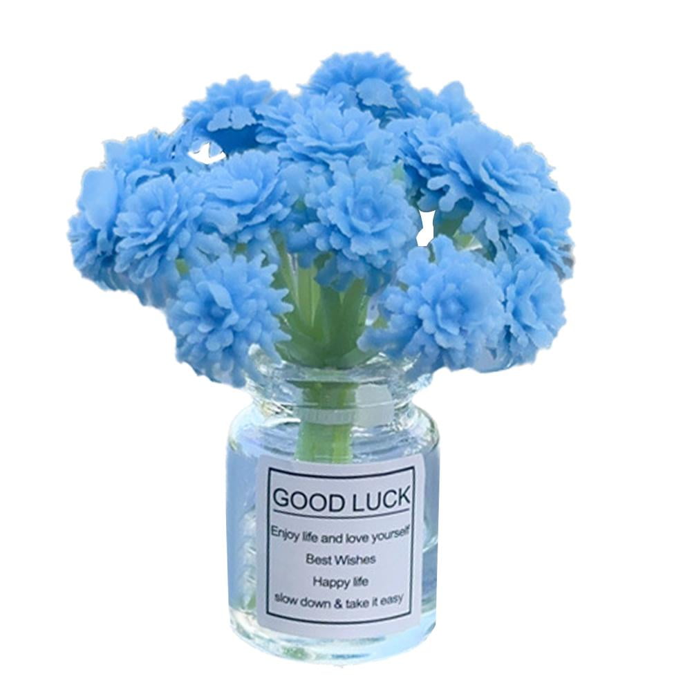Mini Daisy Flowers in Glass Vase, Mini Rose Flower Vase Car Dashboard ...