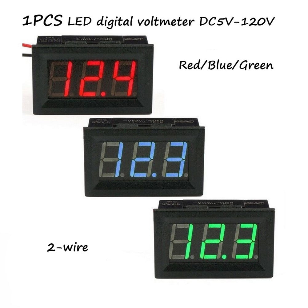 Mini Dc5-120V Led Digital Voltmeter Blue Panel with 3 Digits Display 0. ...