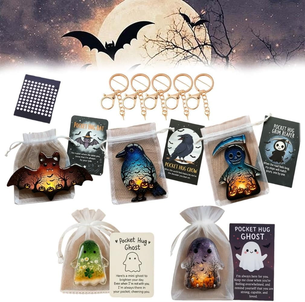 Mini Decorative Keepsake Ghost Pocket Cards, Pockets Hug Ghost with ...
