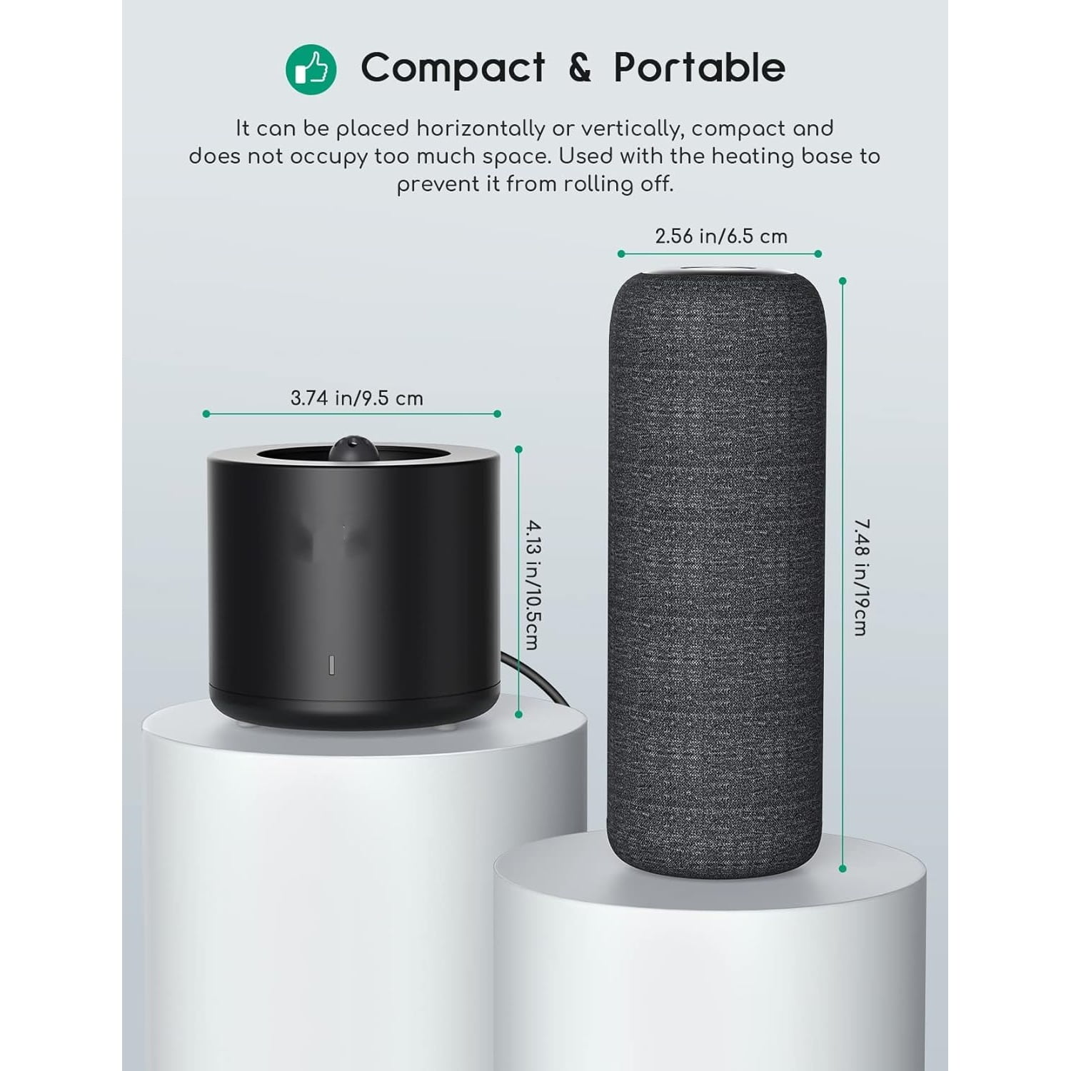 Mini Dehumidifier, Rechargeable Cordless With Heating Base, Quiet Small ...
