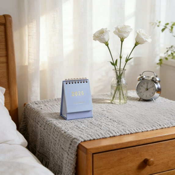 Mini Desk Calendar 2026-2027,Standing Flip Small Desktop Calendar,Twin ...