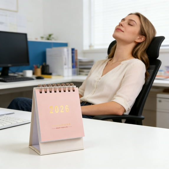 Mini Desk Calendar 2026-2027,Standing Flip Small Desktop Calendar,Twin ...