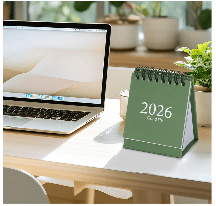Mini Desk Calendar 2026 Standing Flip Easel Monthly Pad Calendar for ...