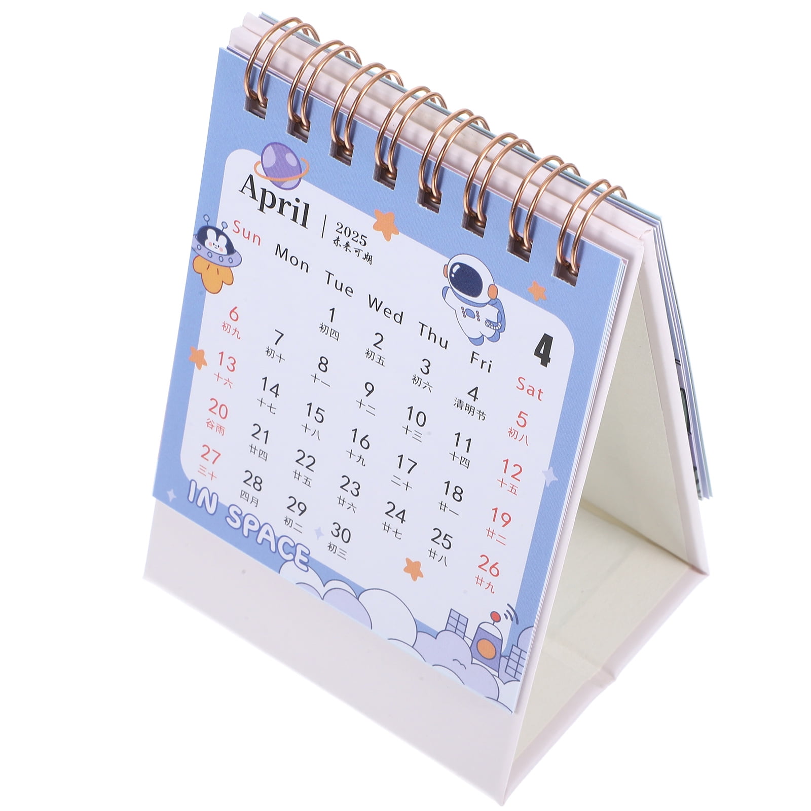 Mini Desk Calendar Calendars Digital Clock Pink Office Decor - Walmart.com