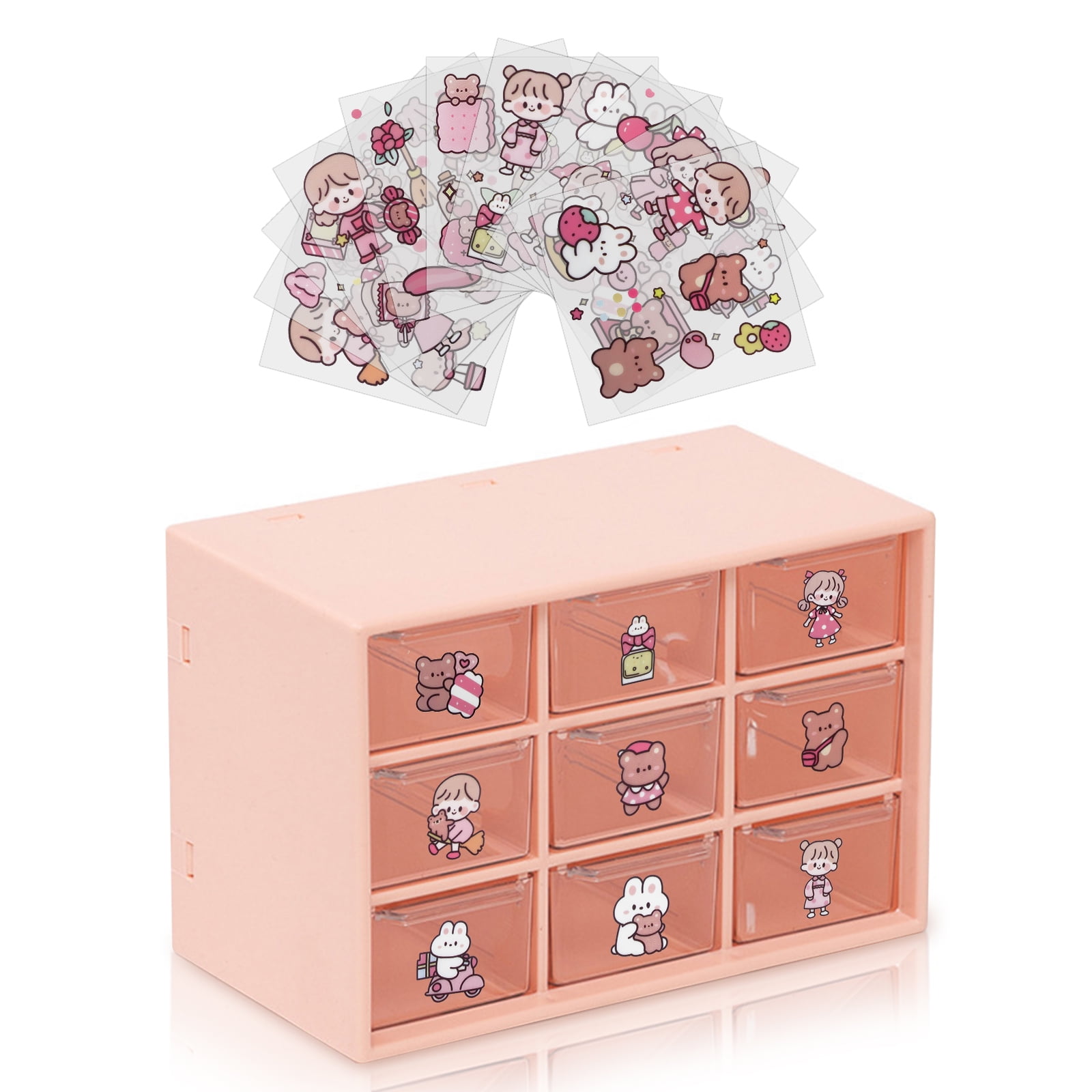 Mini Desk Organizer Drawer 9 Removable, Cute Plastic Art Craft ...