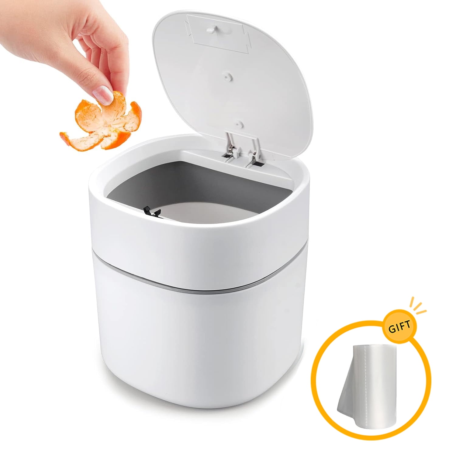 Mini Desk Trash Can with Lid, Mini Garbage Can with Trash Bags 30 pcs ...