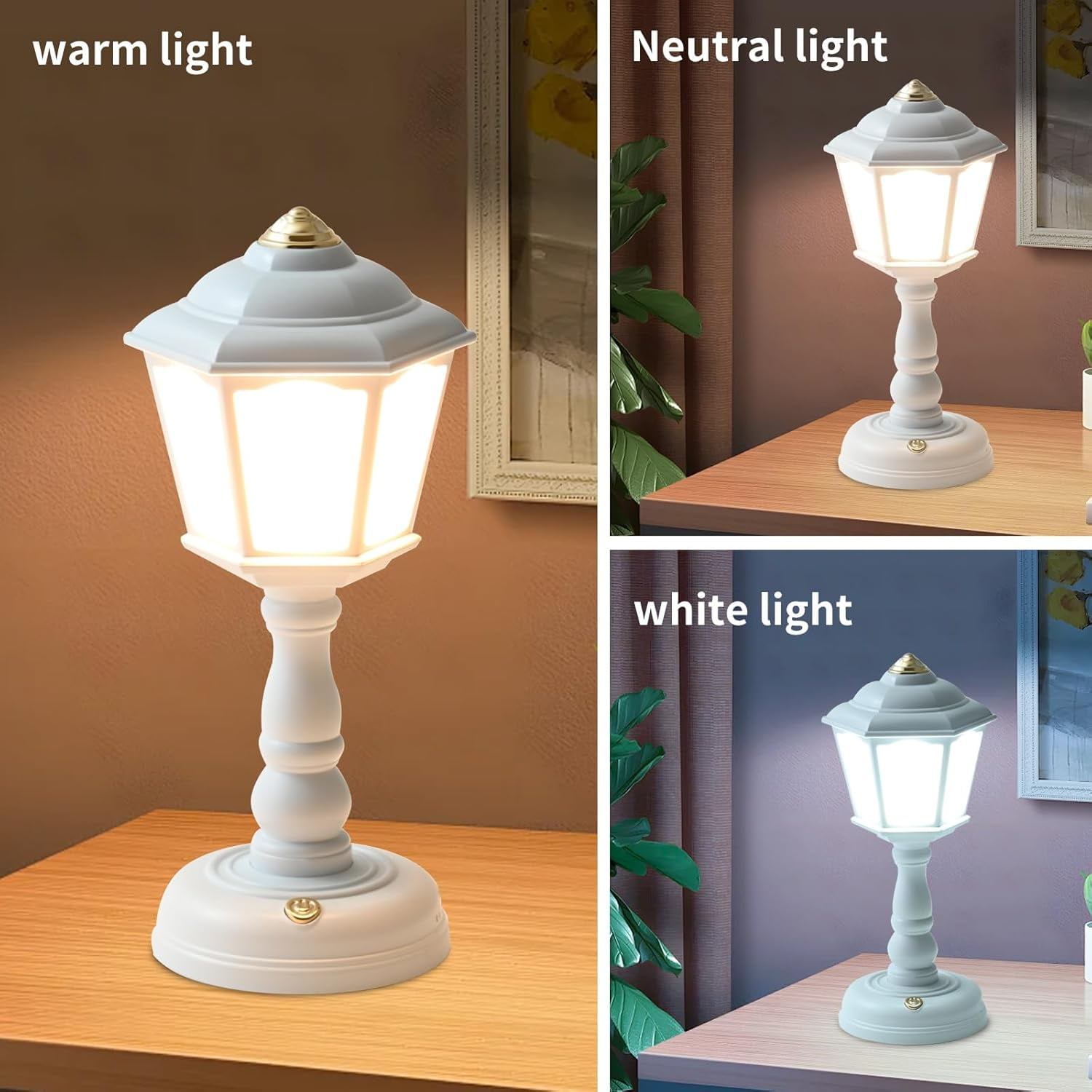 Mini Desk lamp Vintage, LED Dimmable Table Reading with USB Charging ...