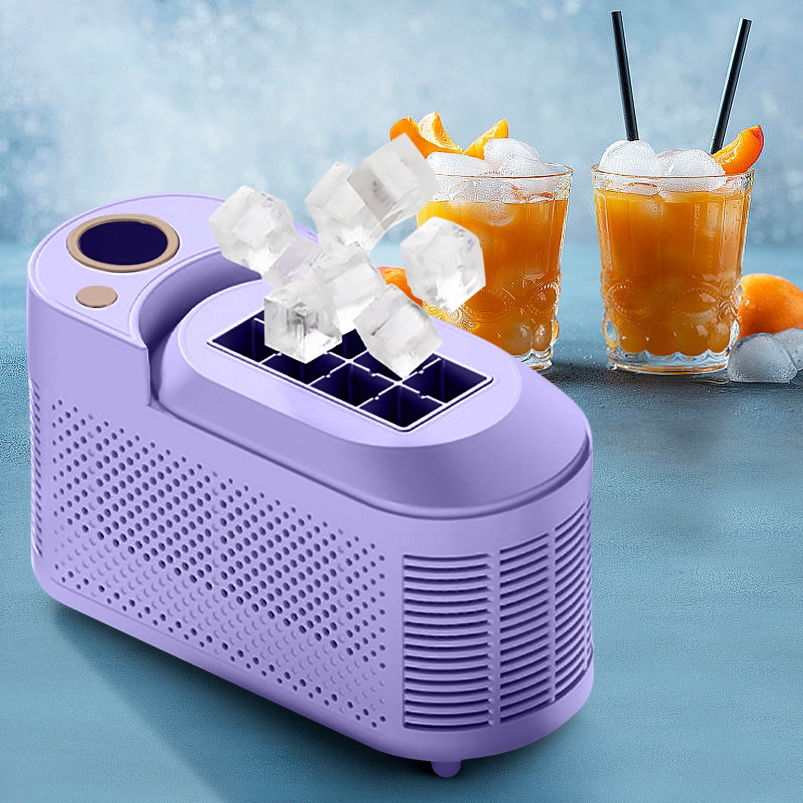 Mini Desktop Ice Cubes Maker,8 Cubes in 10 Mins,Automatic Ice Maker ...