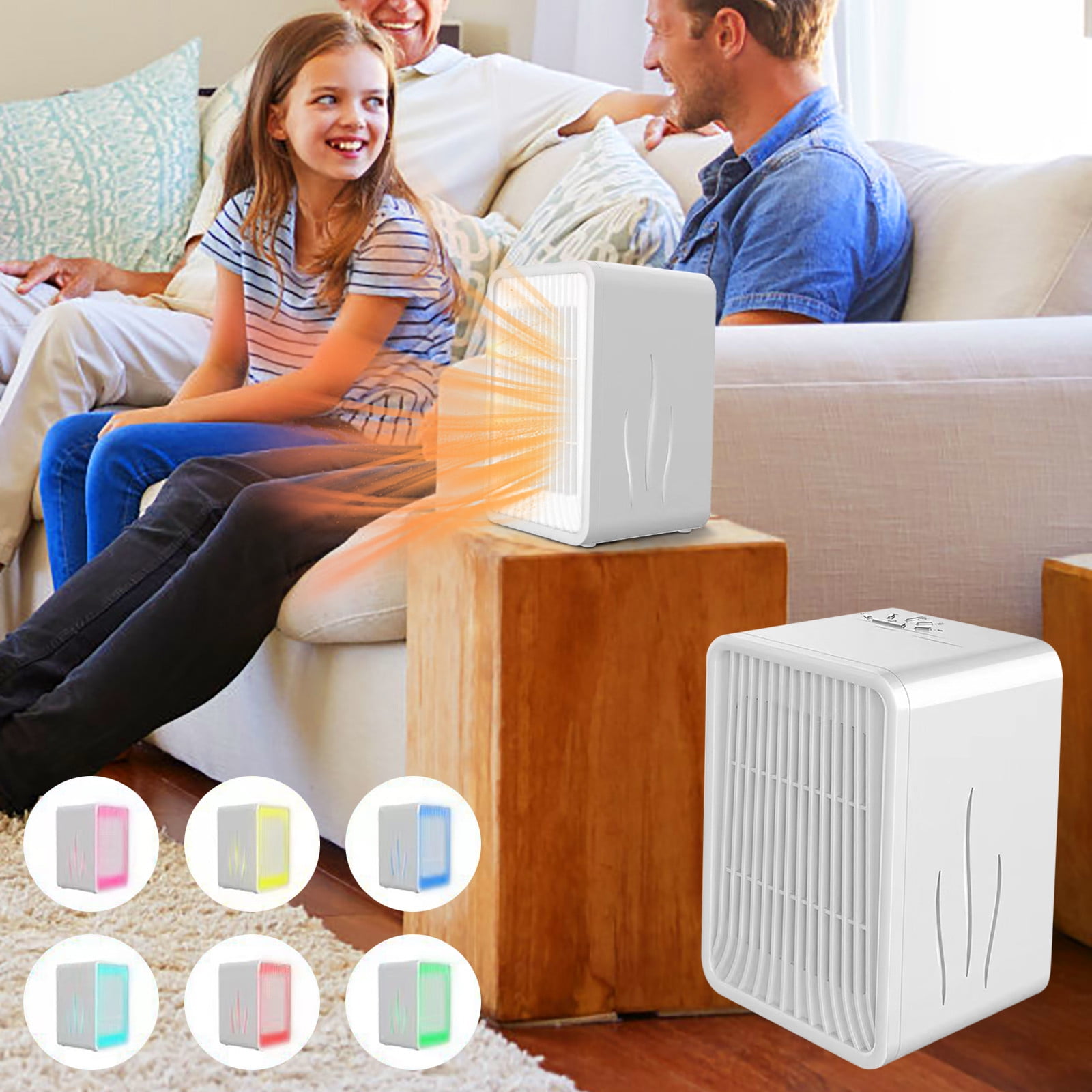 Mini Desktop Space Heater-1000W Portable Heater with Silent Overheat ...