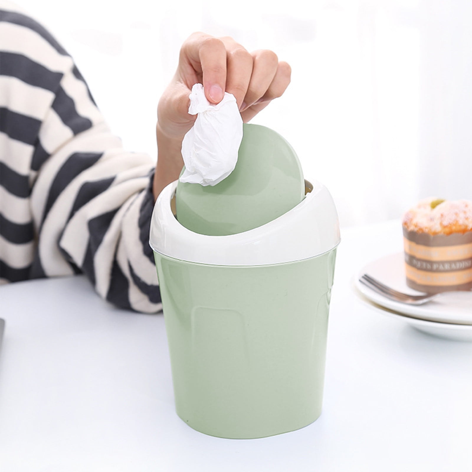 Mini Desktop Trash Can Home Kitchen Desk Trash Can With Lid Debris ...