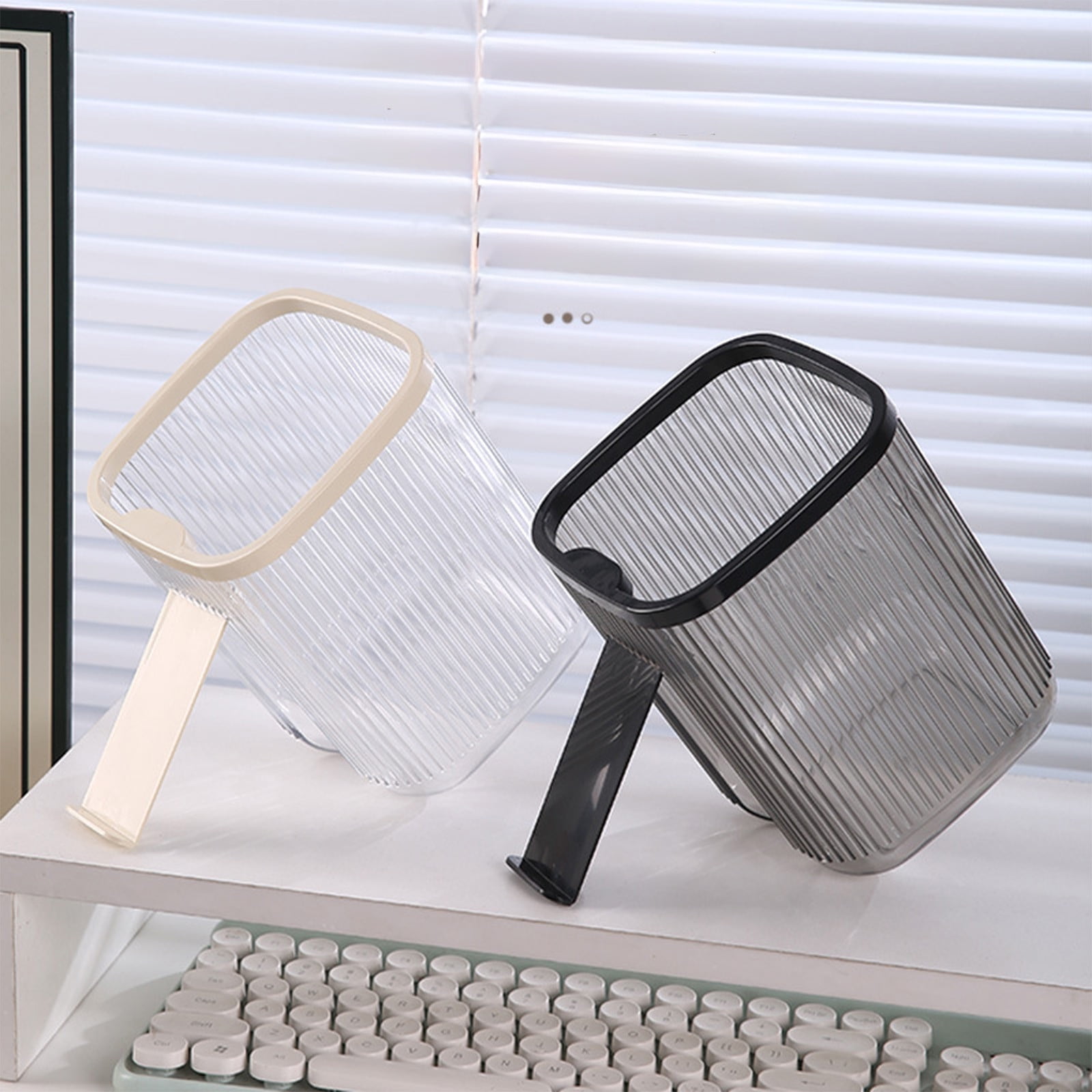 Mini Desktop Trash Can - Home Office Tabletop Waste Bin | Plastic ...
