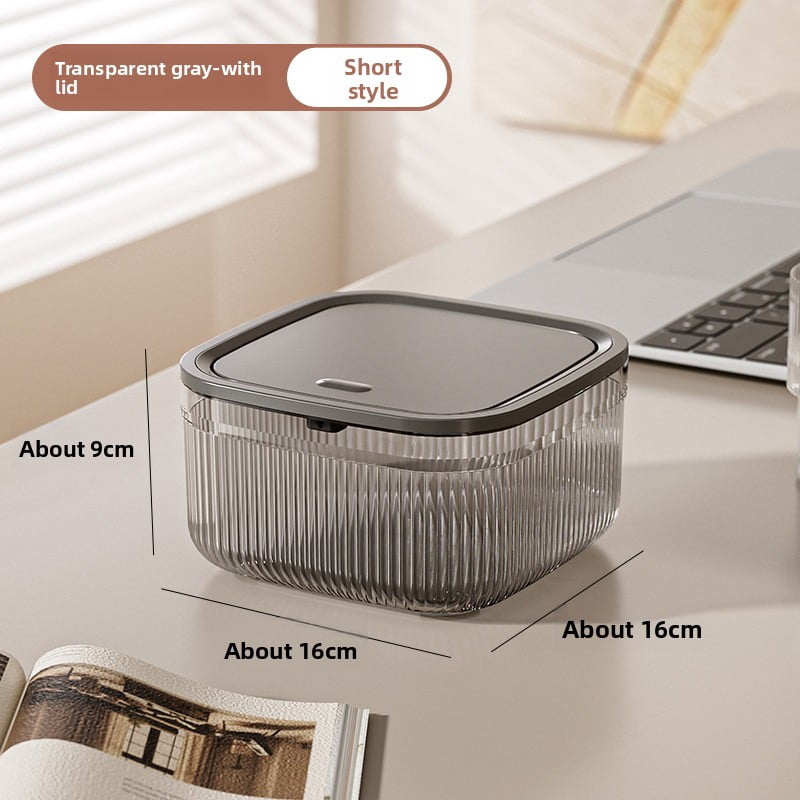 Mini Desktop Trash Can with Lid – Press-to-Open Small Waste Bin for ...
