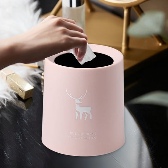 Mini Desktop Trash Can with Lidless Design, Scandinavian Square ...