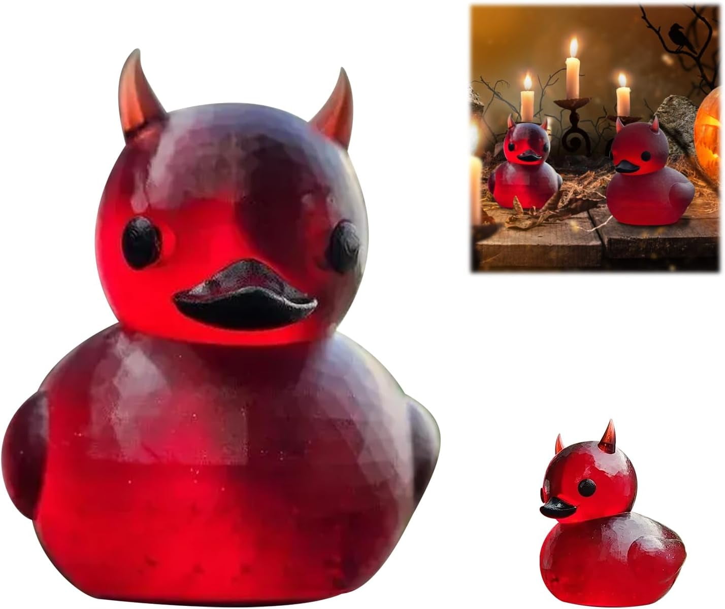 Mini Devil Duck, 3D Printed Acrylic Ducky, Halloween Devil Ducky Decor ...