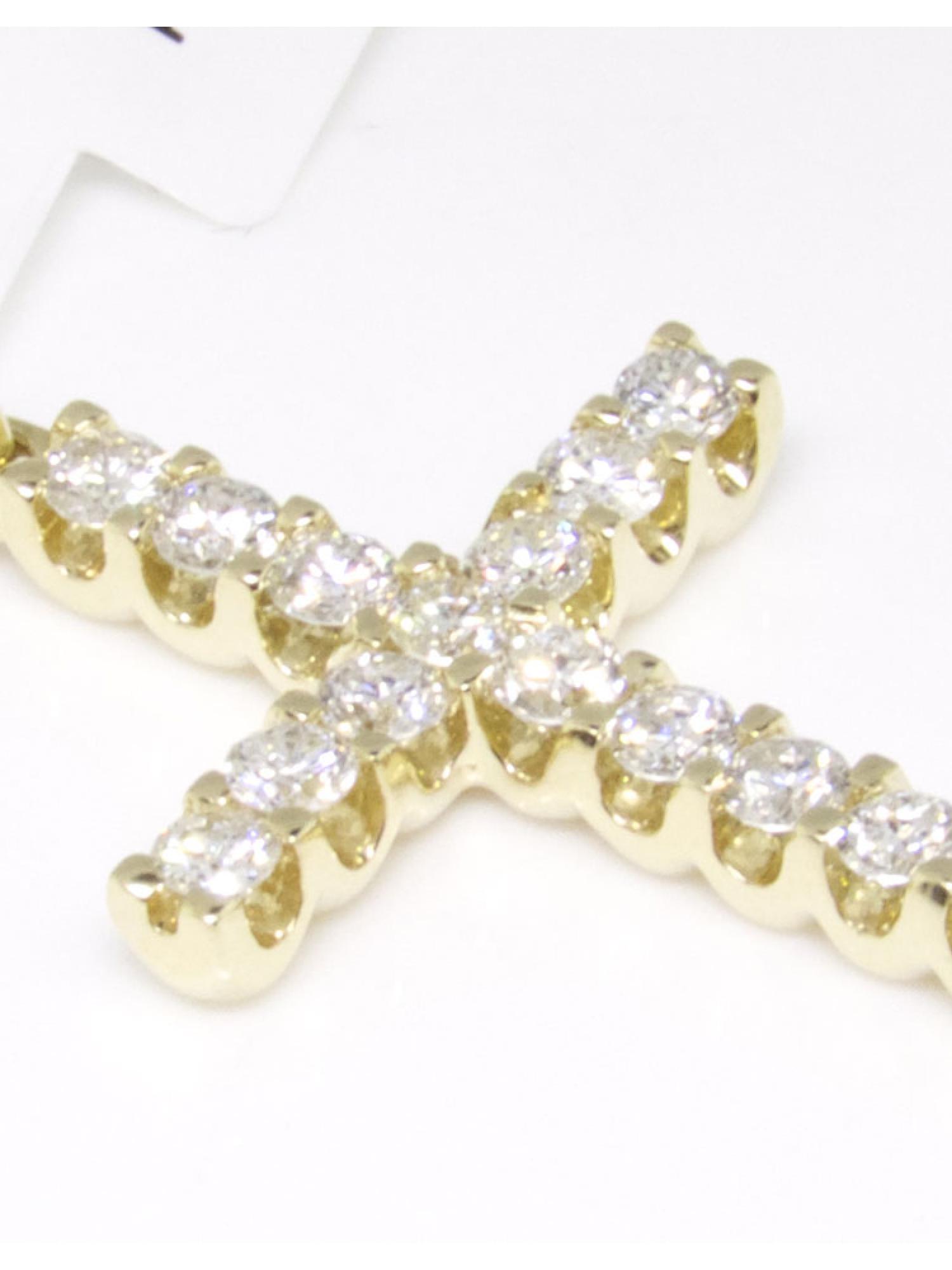 Mini Diamond Cross set in 14K Yellow Gold - Walmart.com