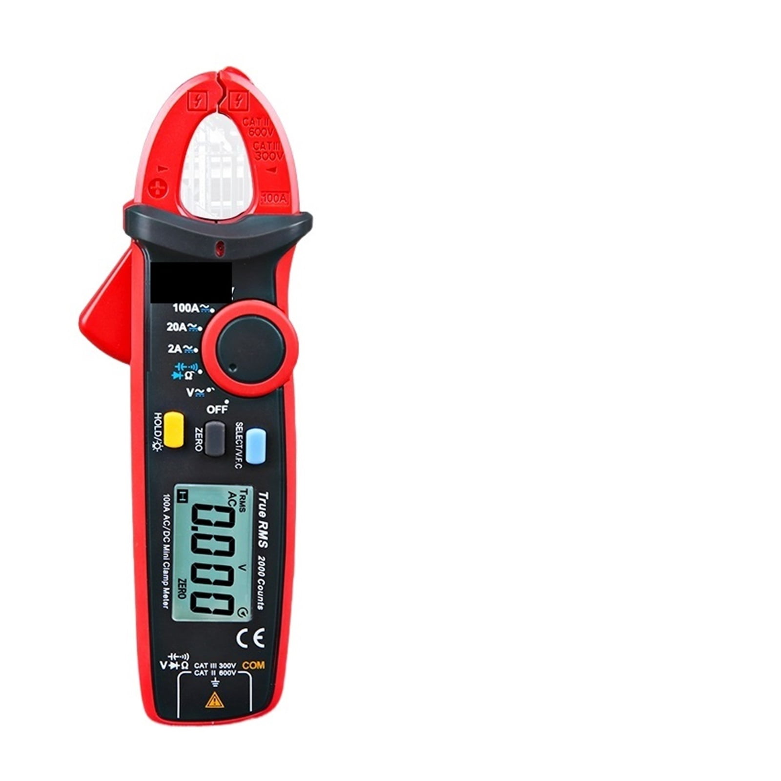 Mini Digital AC DC Current Clamp Meter Voltage Voltmeter 100A Ammeter ...