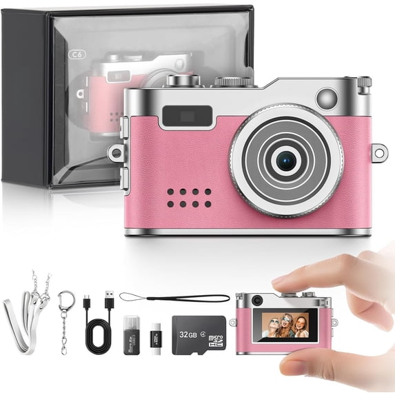 Mini Digital Camera, Camera 1080P with 2MP Lens, Flash, Video Recording ...