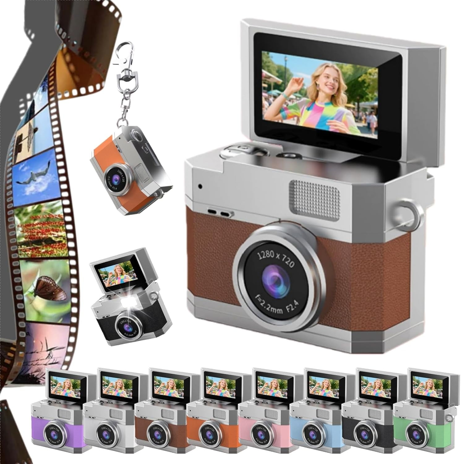 Mini Digital Camera,Thumb-Sized Flip Screen,Digital Retro Ccd High ...