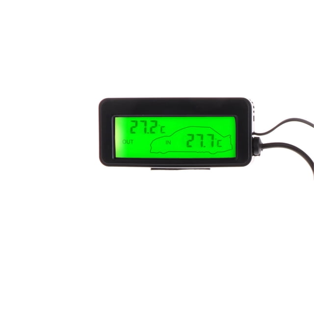 Mini Digital Car LCD Display Indoor Outdoor Thermometer 12V Vehicles 1 ...