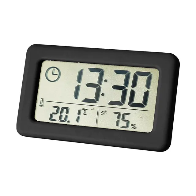 Mini Digital Clock Temperature Humidity Portable Table Clock ...