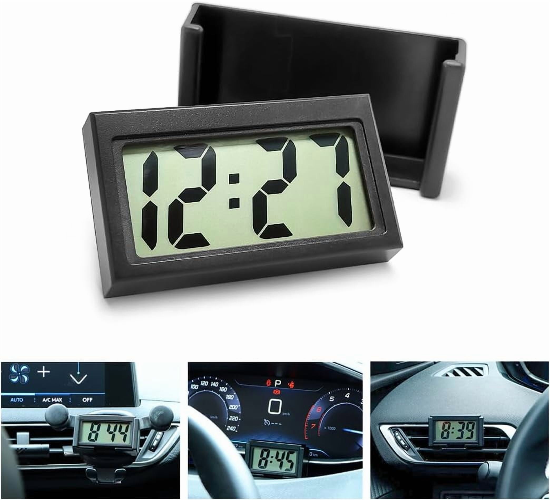 Mini Digital Clock for Car Dashboard, Battery Operated & Clear LCD ...