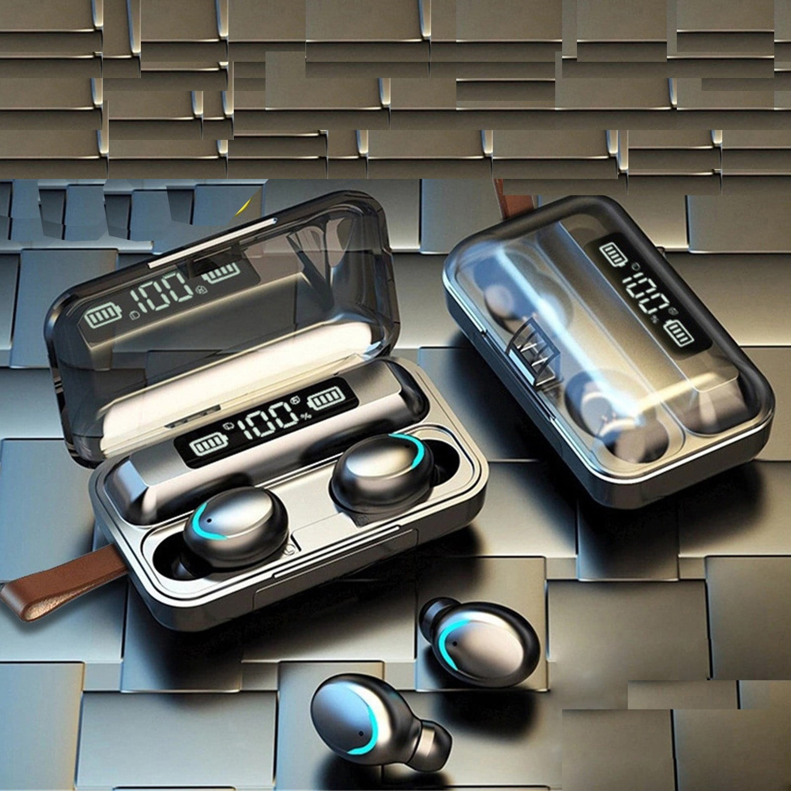 Mini Digital Display, Touch-Control TWS-Headphones, Wireless Bluetooth ...