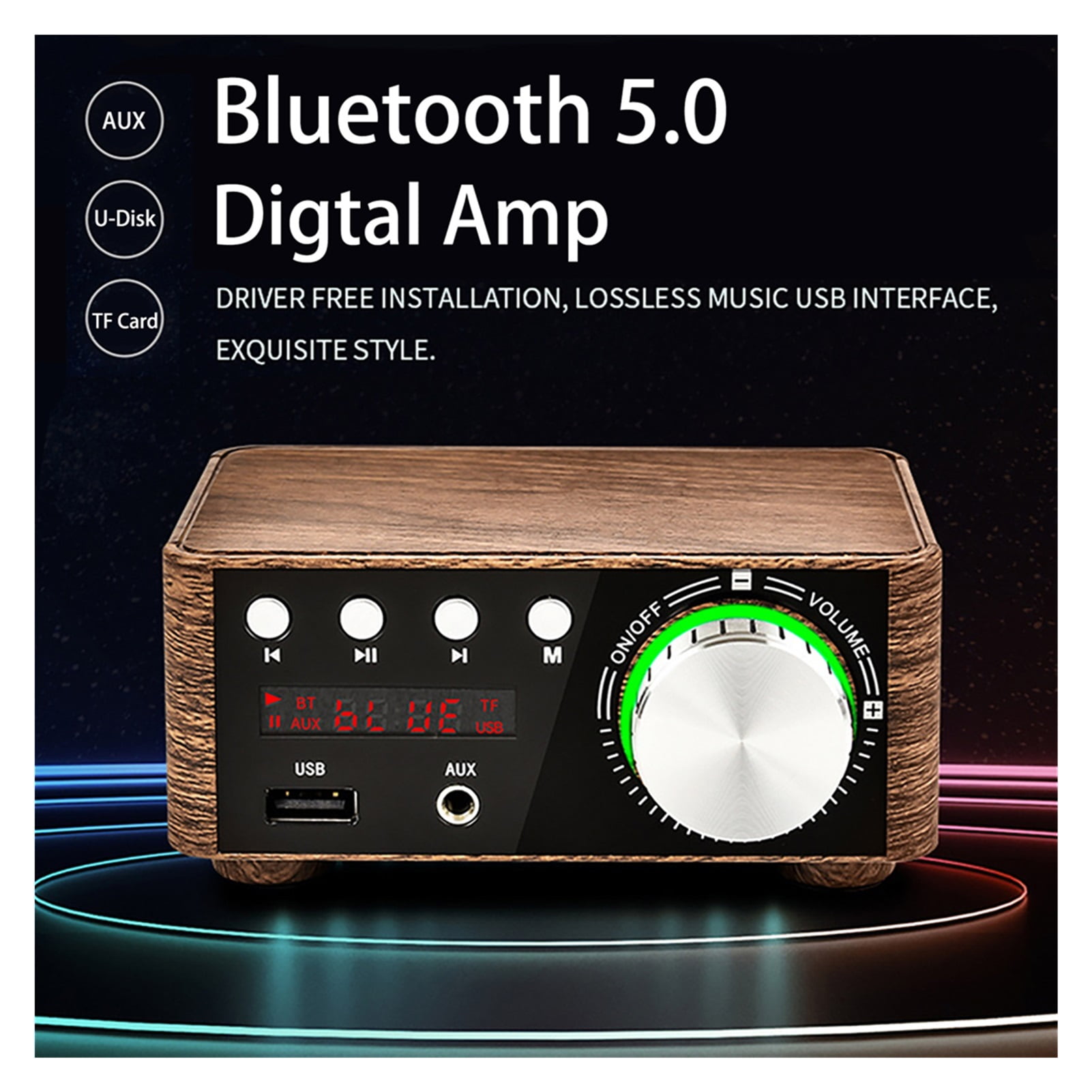 Mini Digital HiFi Bluetooth 5.0 Power Class D Amplifier Amp 50W*2 Home ...