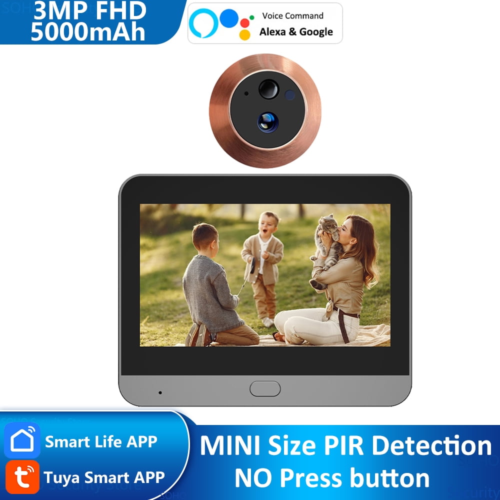 Mini Digital Peephole with Infrared Night Vision, Eye Viewer, WiFi, PIR ...