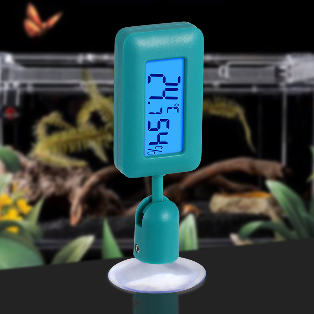 Mini Digital Reptile Thermometer 360 Degree Rotating Luminous Suction ...