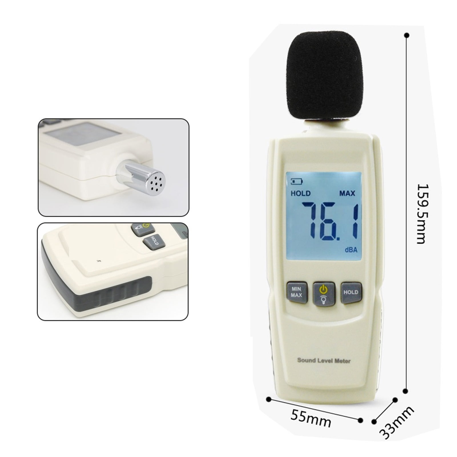 Mini Digital Sound Level Meters Decibel Meters Noise Tester 30-130dBA ...