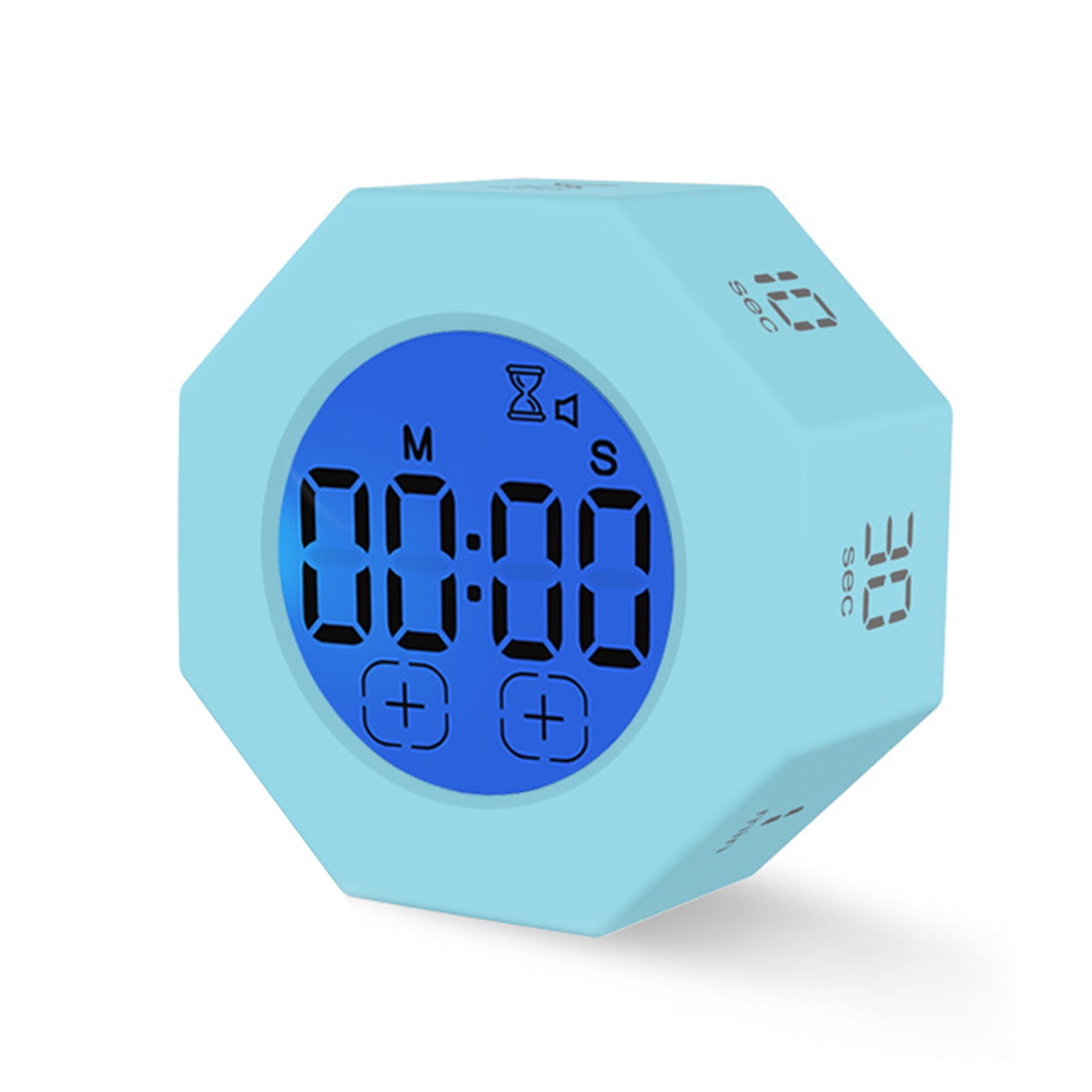 Mini Digital Timer Portable Octagon Touch Control LED Display Flipping Sensor Rechargeable Time ...