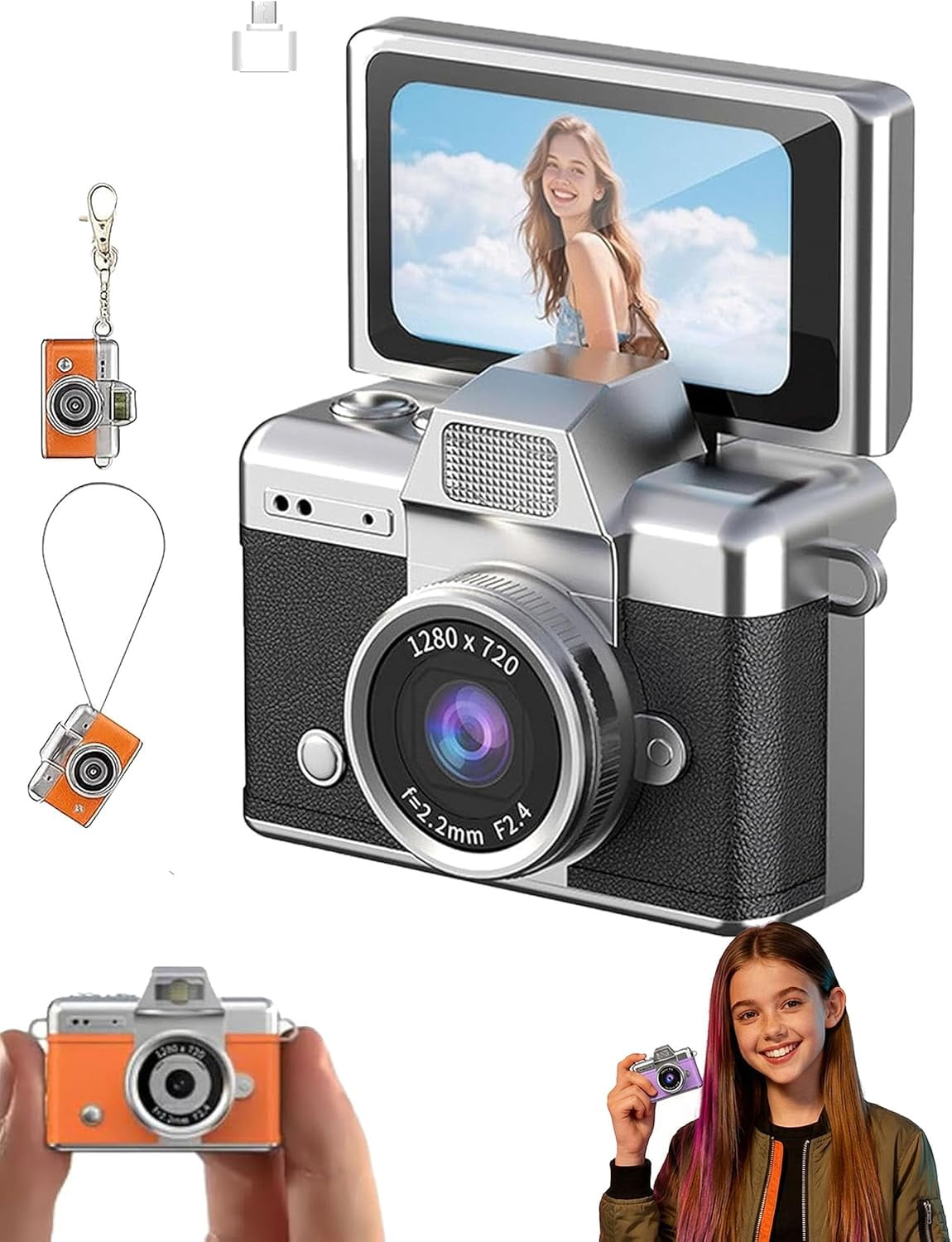Mini Digital Vlogging Camera with 1.47" Flip Screen, 720p Portable ...