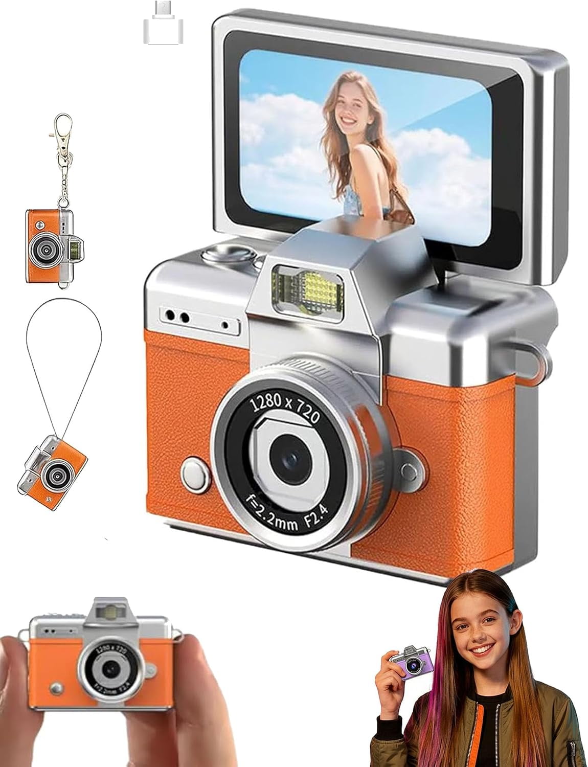 Mini Digital Vlogging Camera with 1.47" Flip Screen, 720p Portable ...