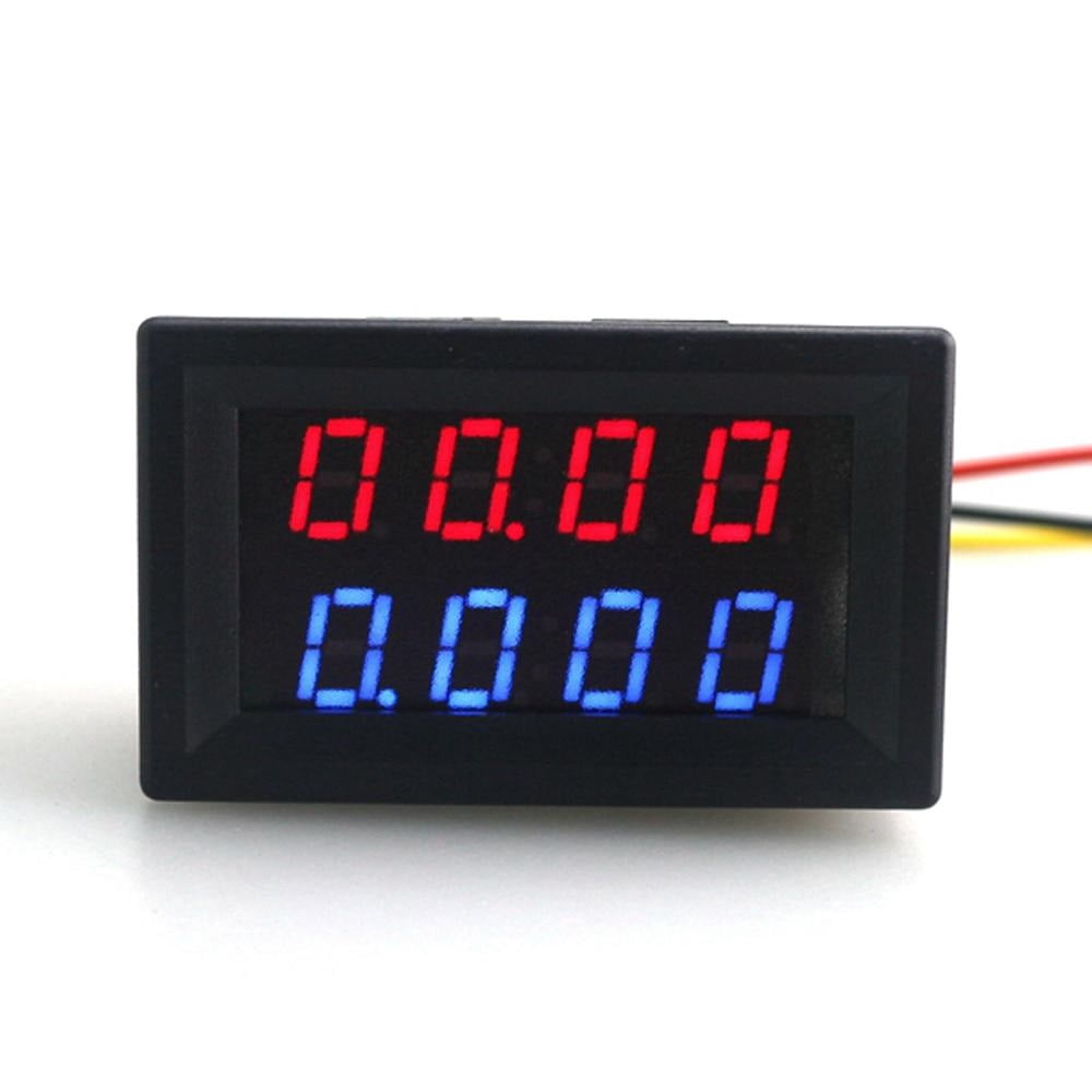 Mini Digital Voltmeter 4 Bits Ammeter DC 200V 10A Car LED Disp Panel ...
