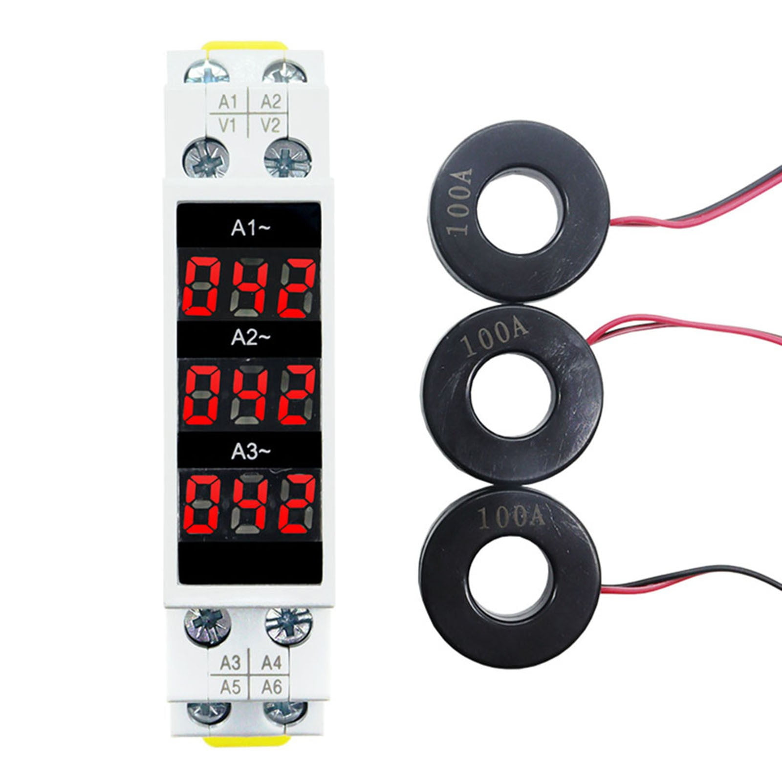 Mini Din Rail Digital Display Three-Phase Modular Current Meter Gauge ...