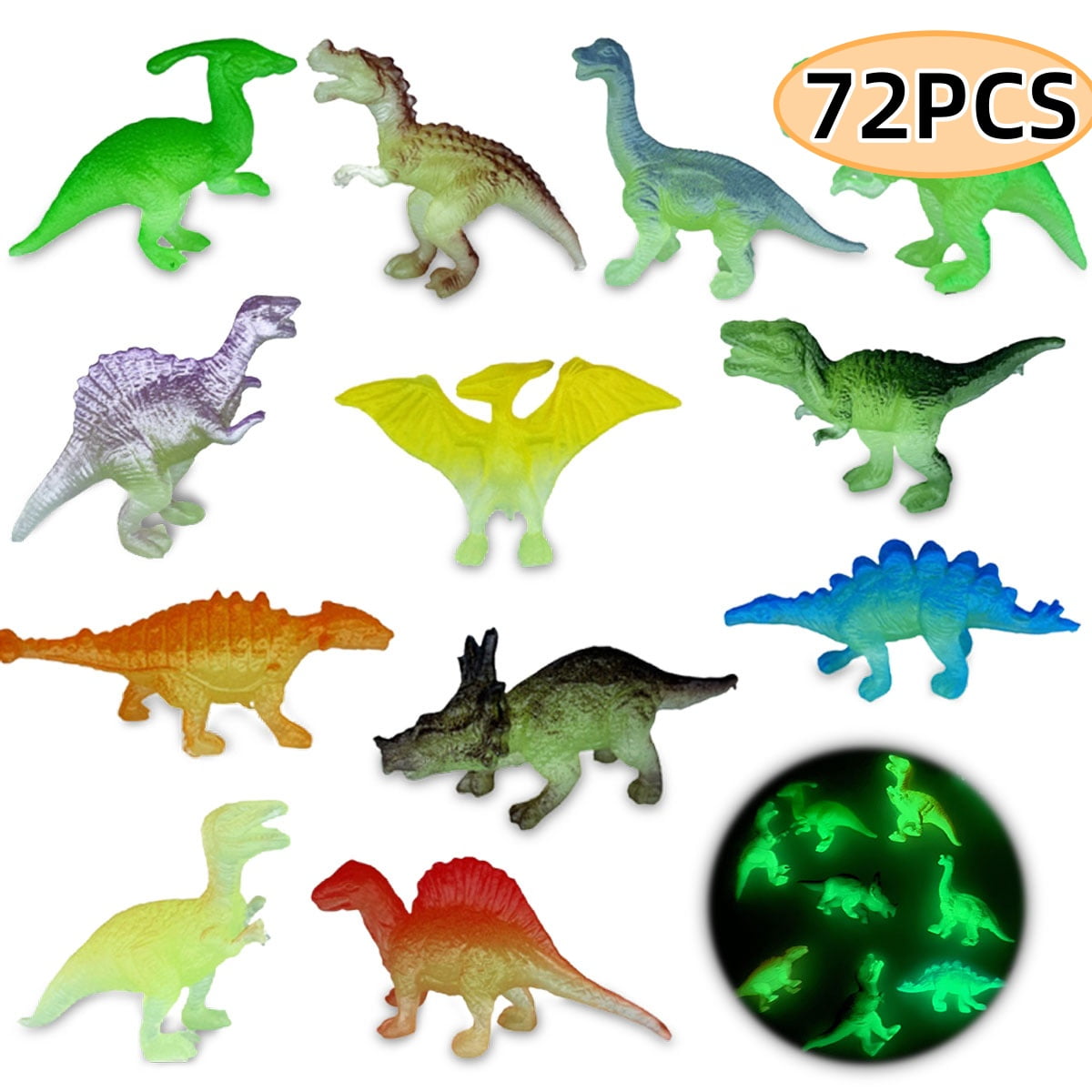Dinosaur Toys,Plastic Glow in Dark Figure Dinosaur Bulk Toys Party ...