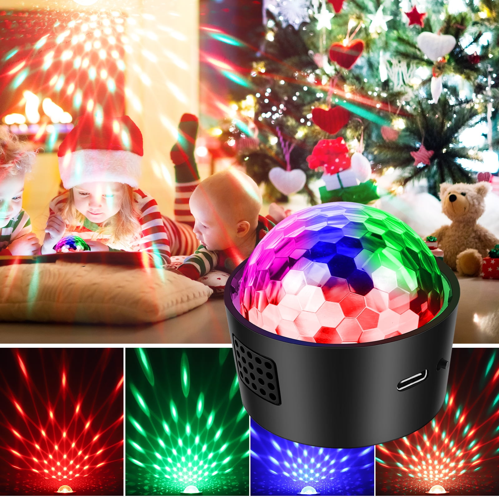 Mini Disco Party Lights,Portable DJ Light Car USB Charging Rhythm Sound ...