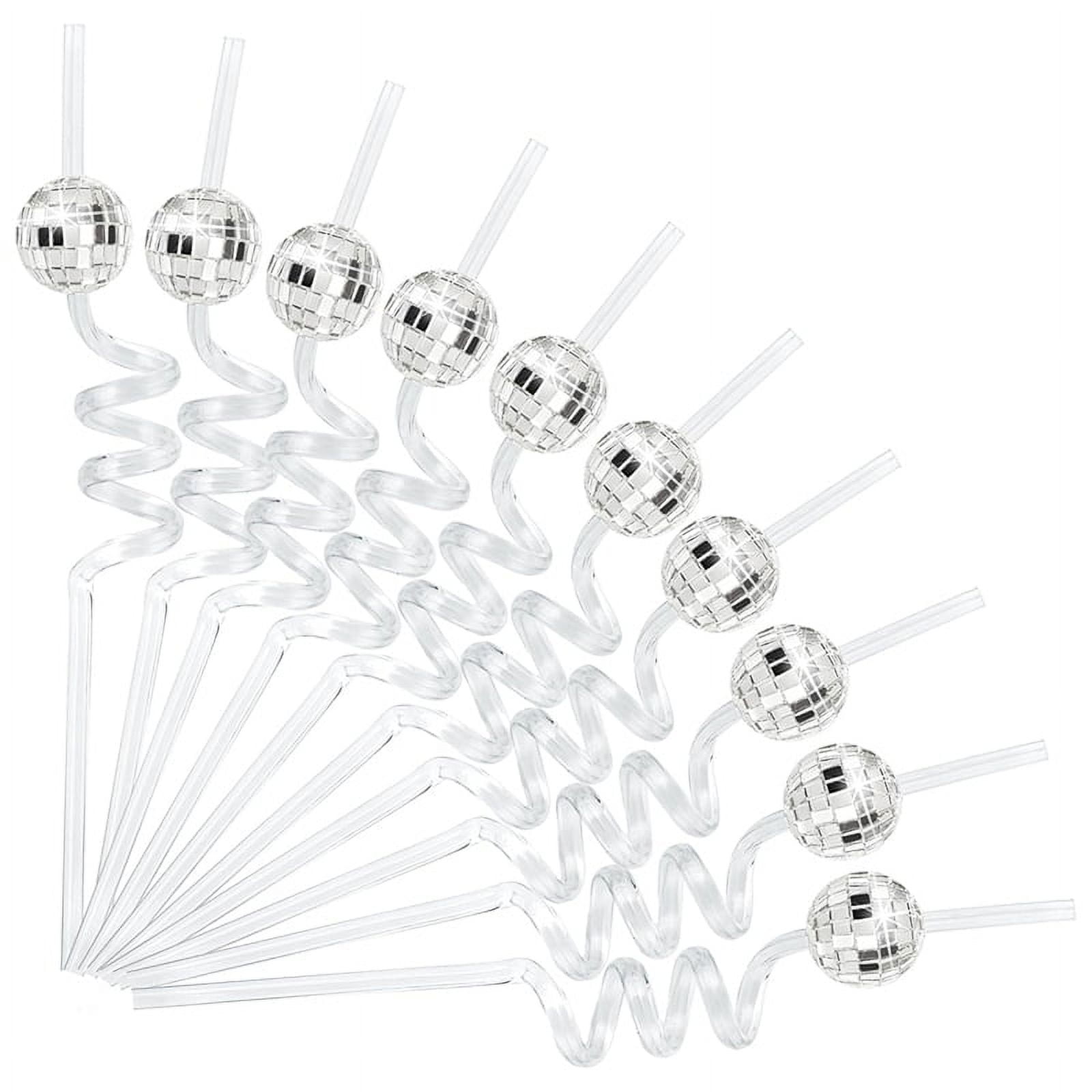 Mini Disco Straw, 20pcs Plastic Decorative Straws for 1970s Fever Retro ...