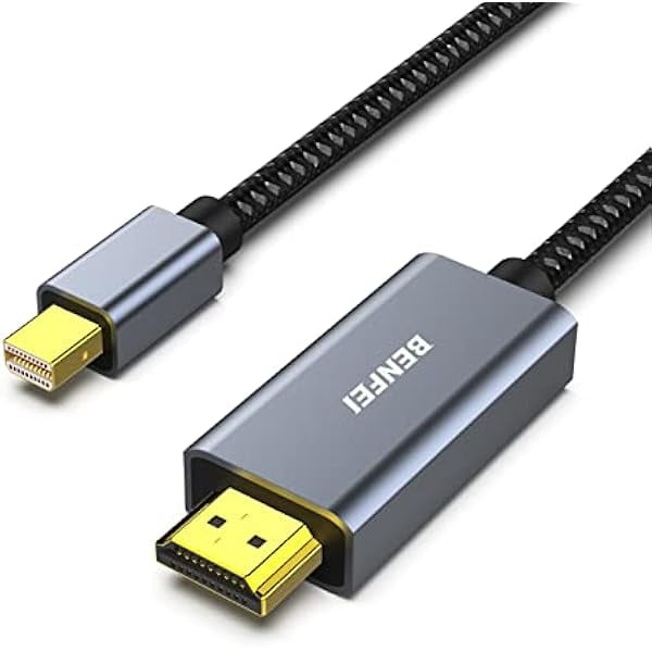 Mini DisplayPort to HDMI 10 Feet Cable [4K@30Hz, Aluminum Shell, Nylon ...