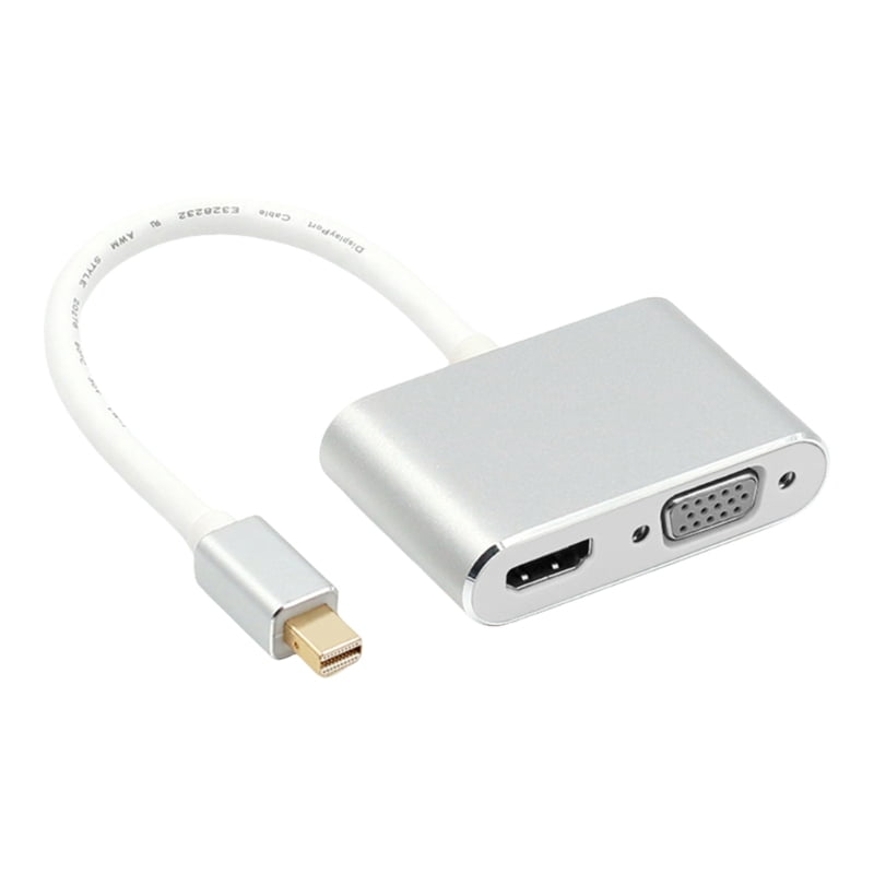 Mini DisplayPort To HDMI VGA Double Output Adapter 4K1080P Aluminum ...