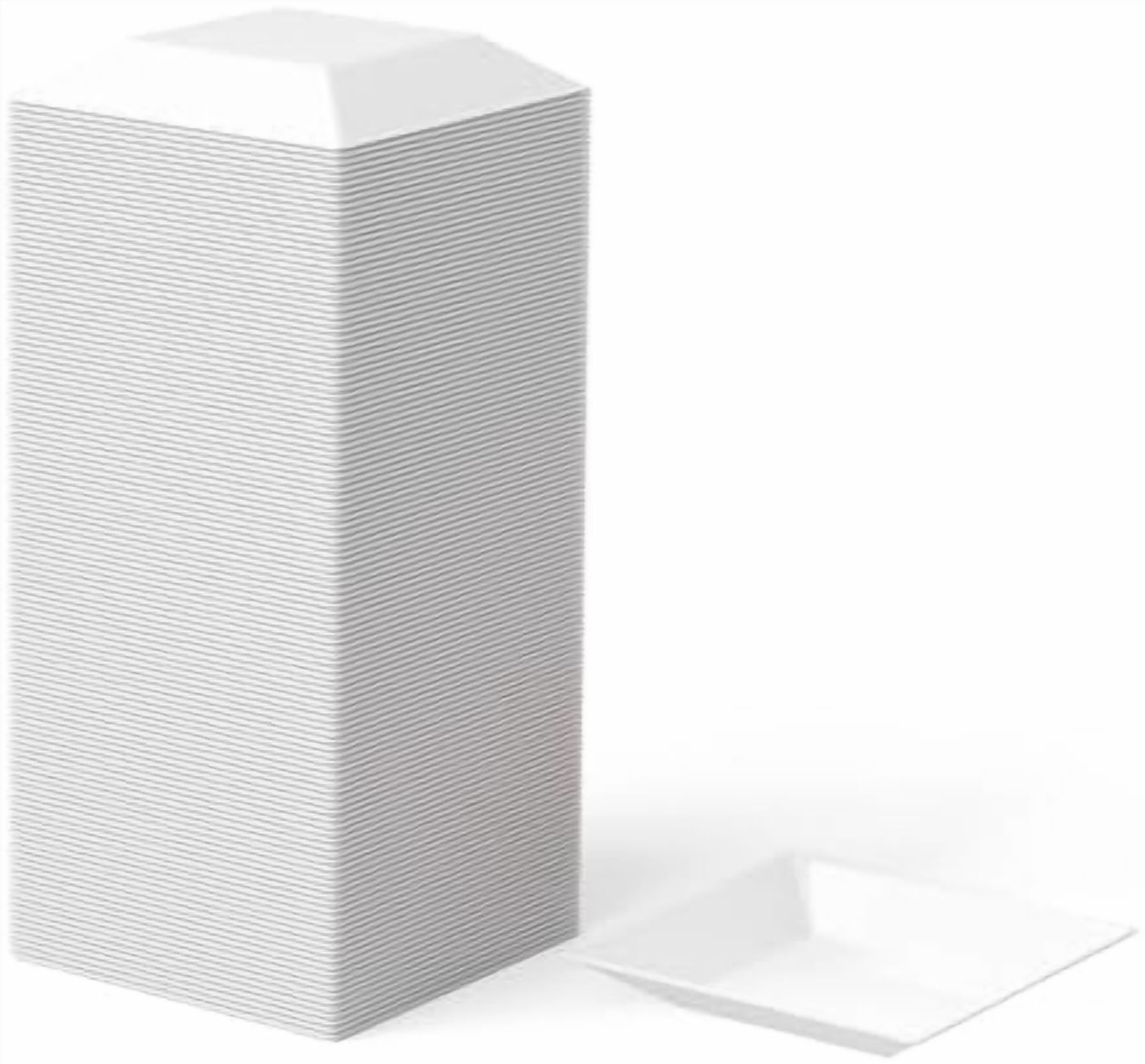 Mini Disposable Appetizer Plates - 100 Pack 2.95" x 2.95" White Plastic ...
