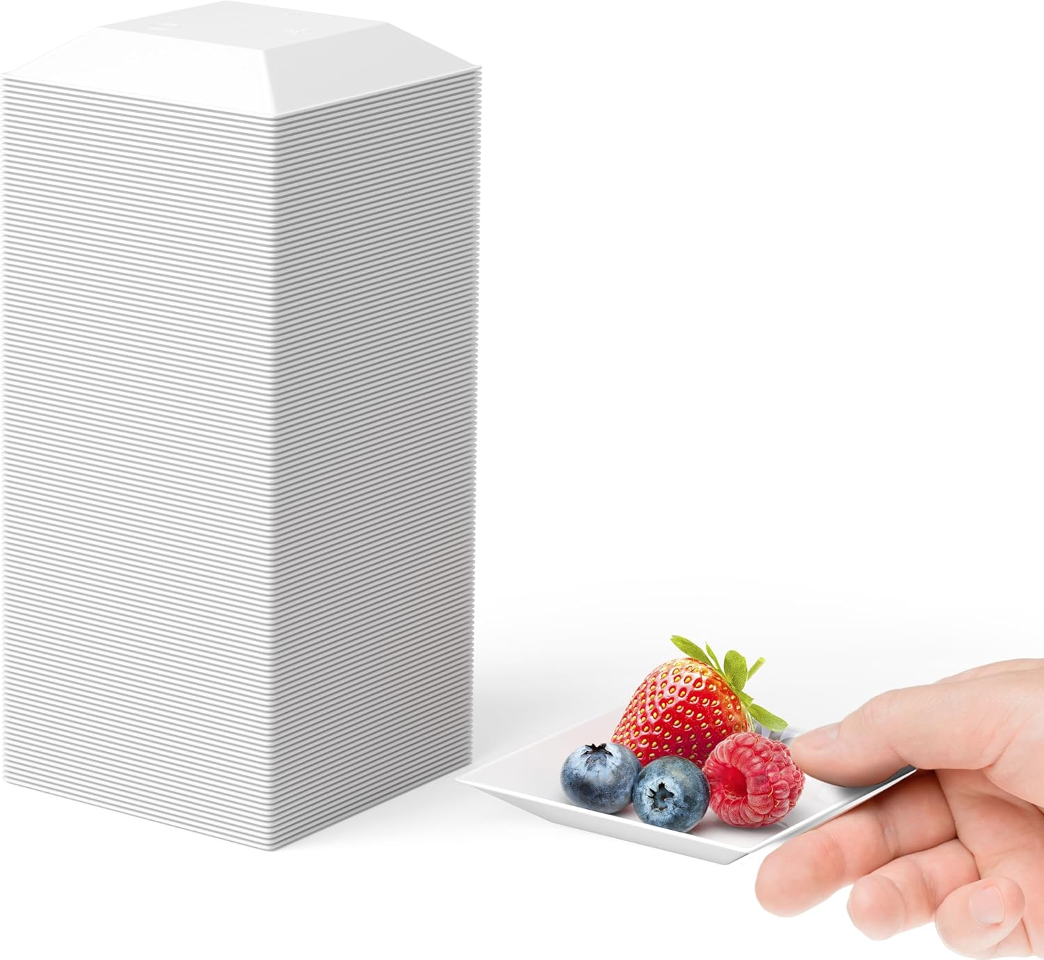 Mini Disposable Appetizer Plates - 1200 Pack 2.95 In. x 2.95 in. White ...