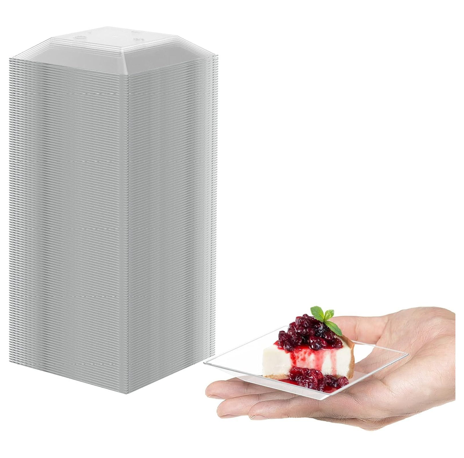 Mini Disposable Appetizer Plates - 200 Pack 2.95 In. x 2.95 in. Plastic ...