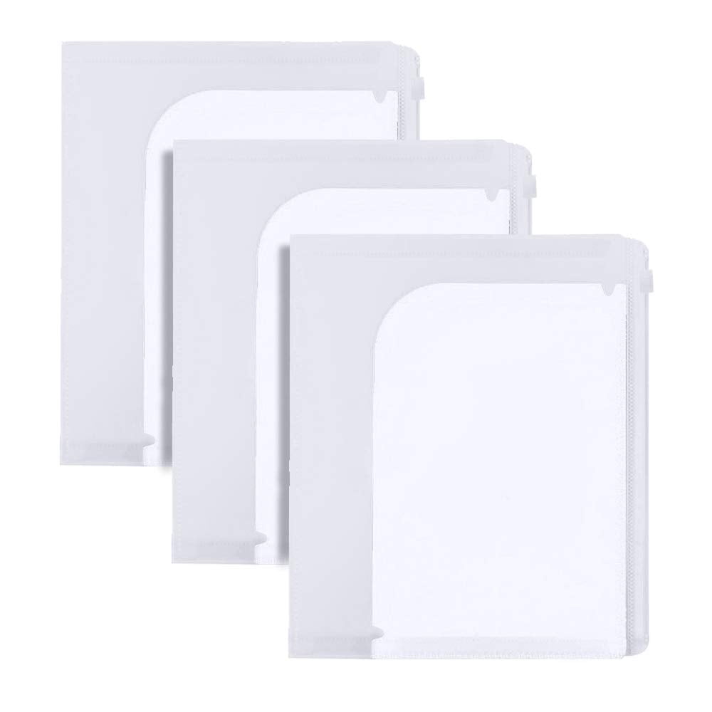 Mini Document Folder - Plastic Slide Zip Lock, Inner Pockets, Letter ...