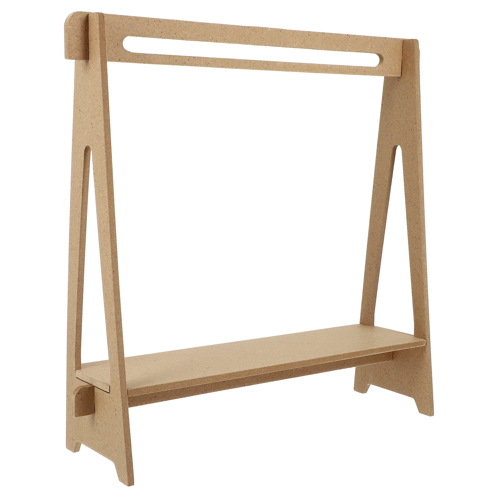 Mini Doll Clothes Rack Miniature Clothes Wood Display Stand Doll House ...