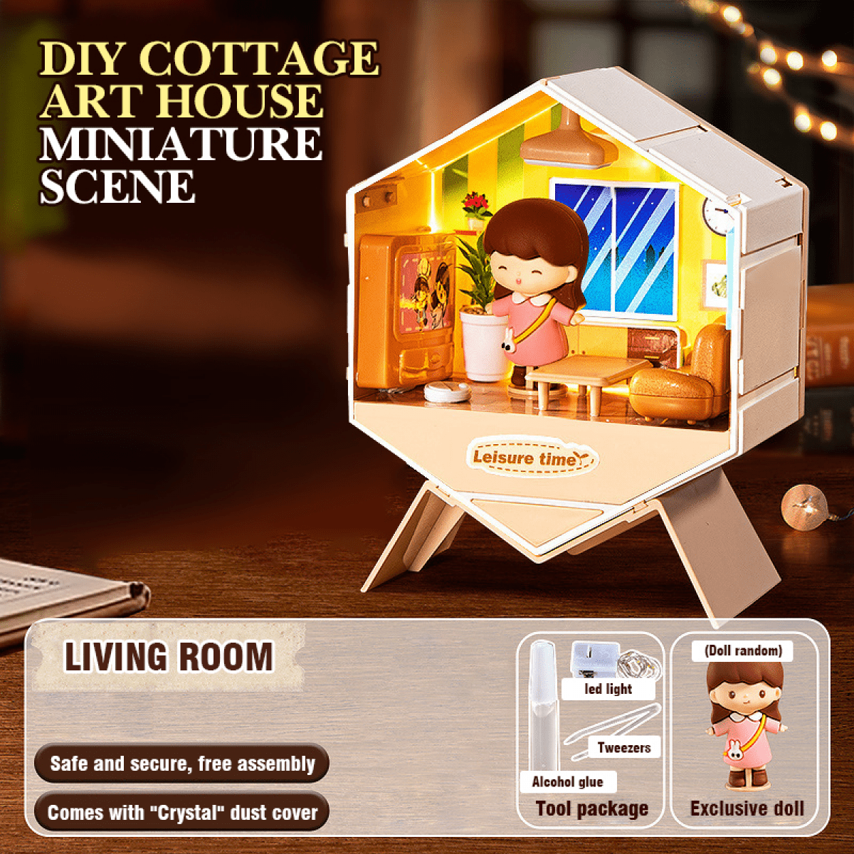 Mini Doll House Building Kit for Kids, DIY Miniature House Kit with ...